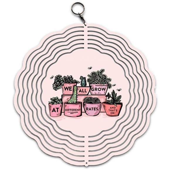 Design | We All Grow Plant Lover Design Wind Spinner With Swivel Hook ...